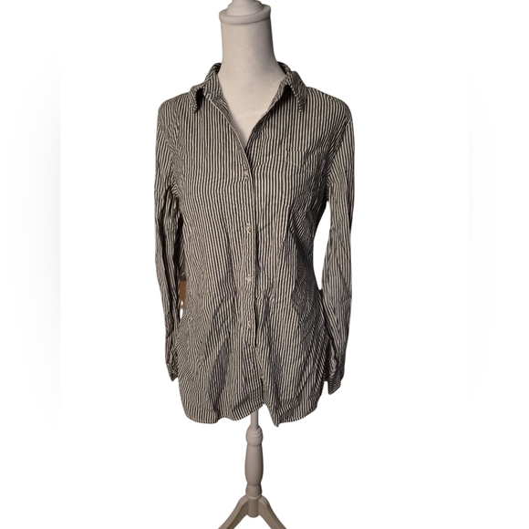 Cotton Express | Shirts | Cotton Express Womens Black And White Striped ...